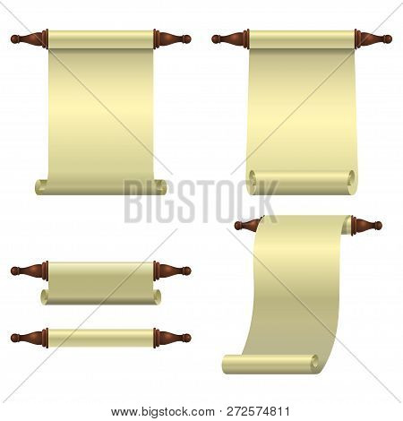 Set 3 Empty Scrolls Vector Photo Free Trial Bigstock