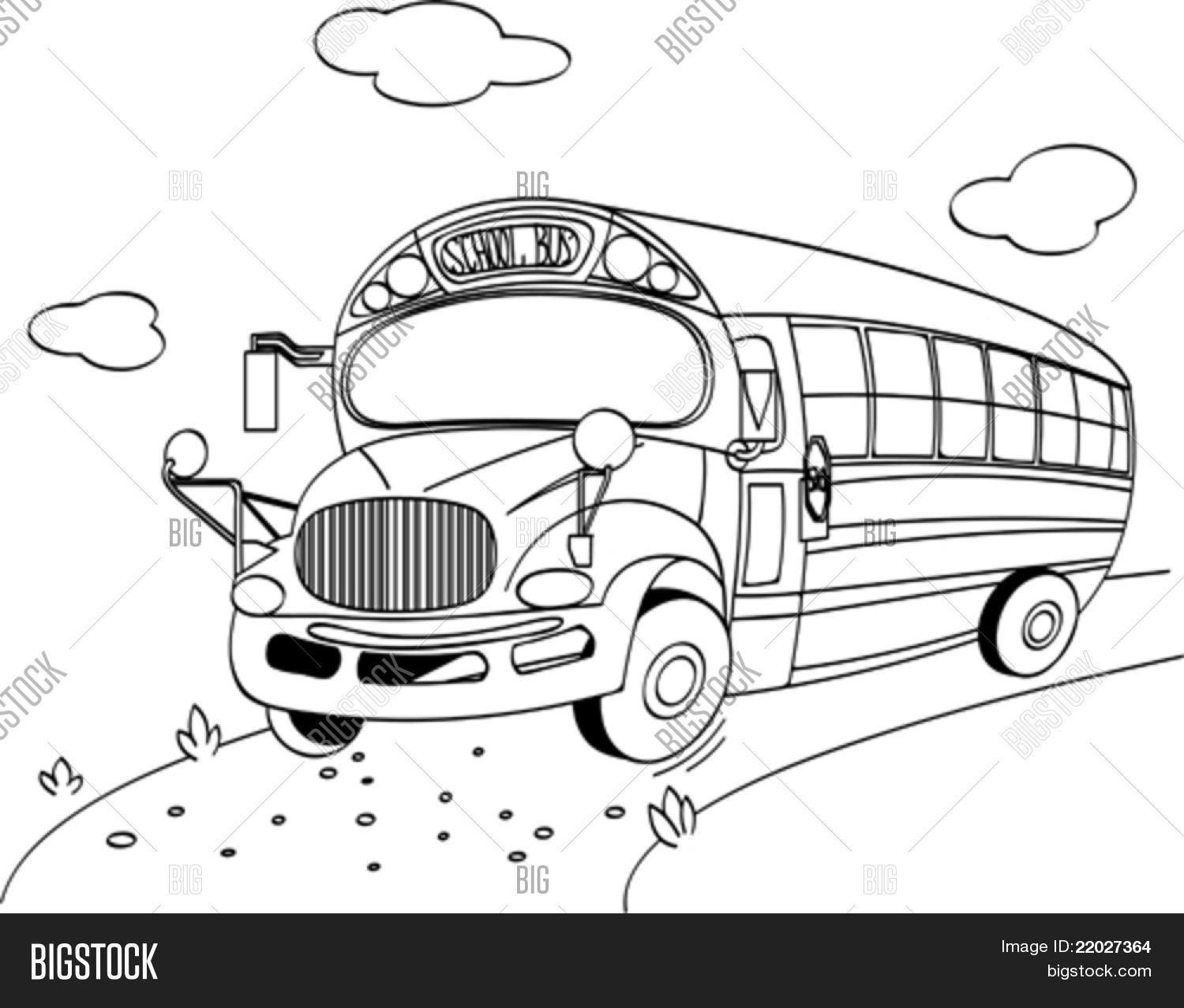 Coloring page of a School Bus Stock Vector & Stock Photos | Bigstock Coloring page of a School Bus Stock Vector & Stock Photos | Bigstock