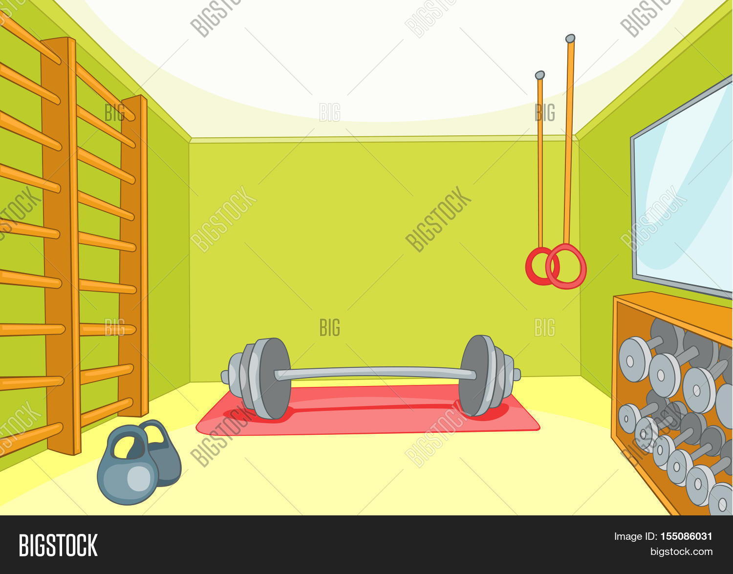 Hand Drawn Cartoon Gym Room Image And Photo Bigstock