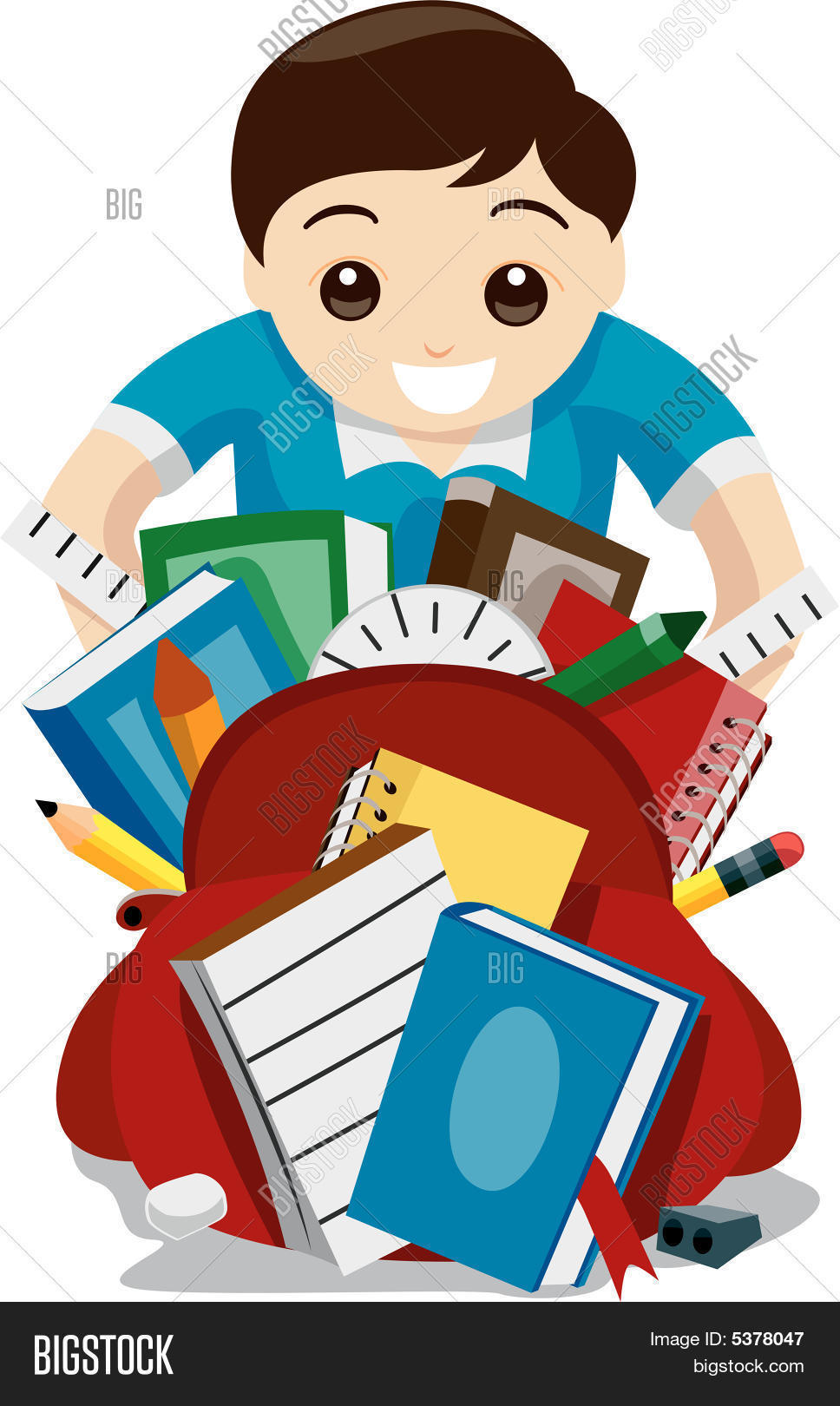 Packing School Bag Vector & Photo | Bigstock