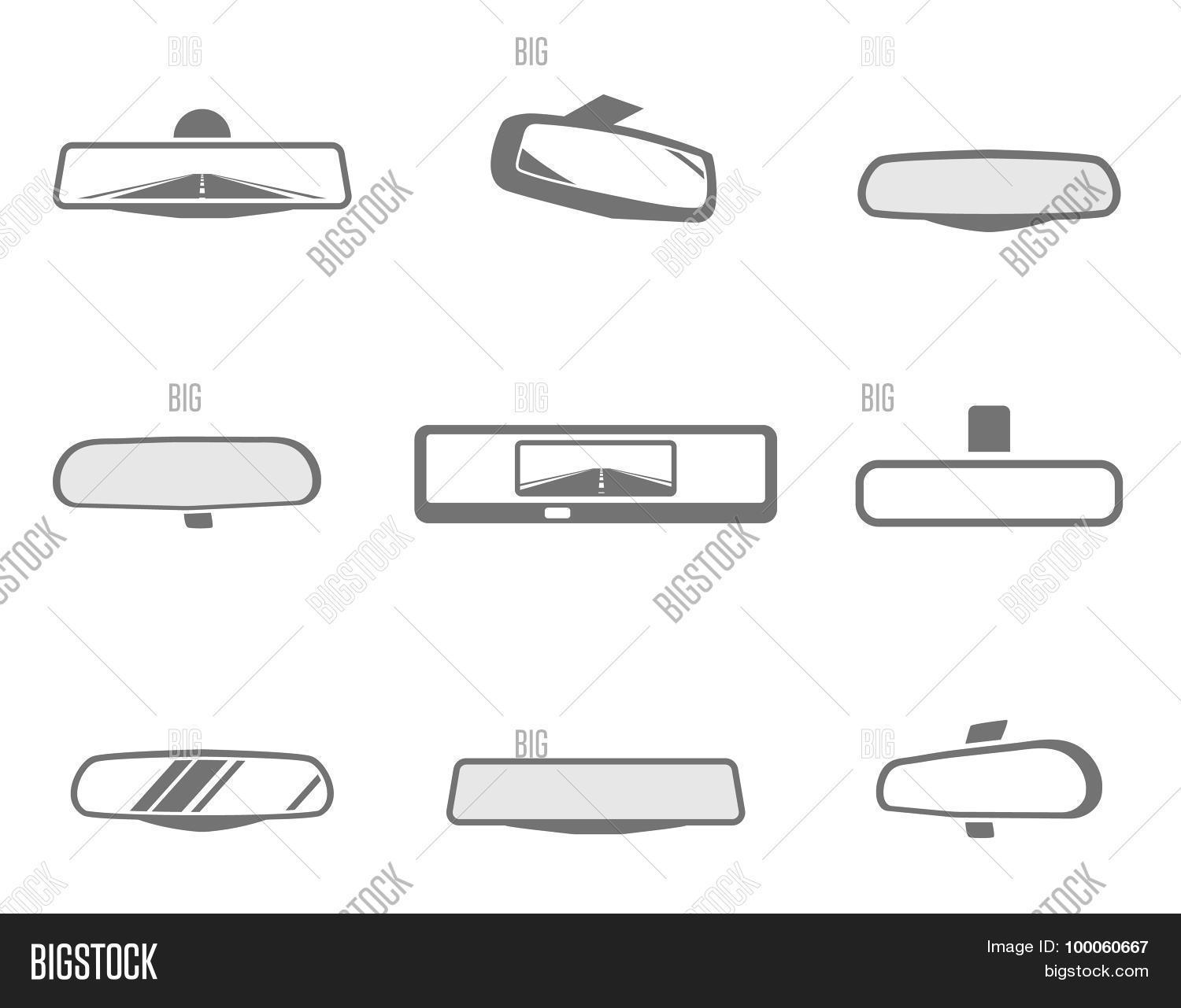 Car Mirror Icons Vector & Photo (Free Trial) | Bigstock