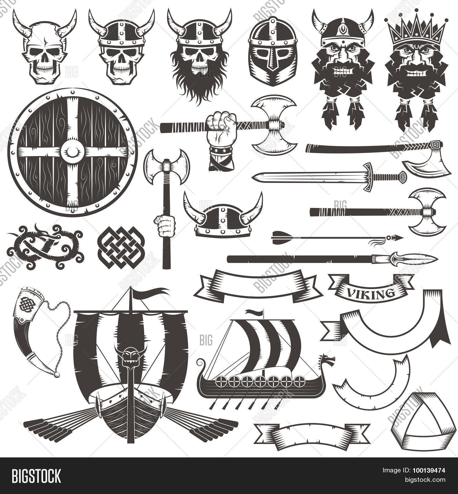 Set Viking Items Vector & Photo (Free Trial) | Bigstock
