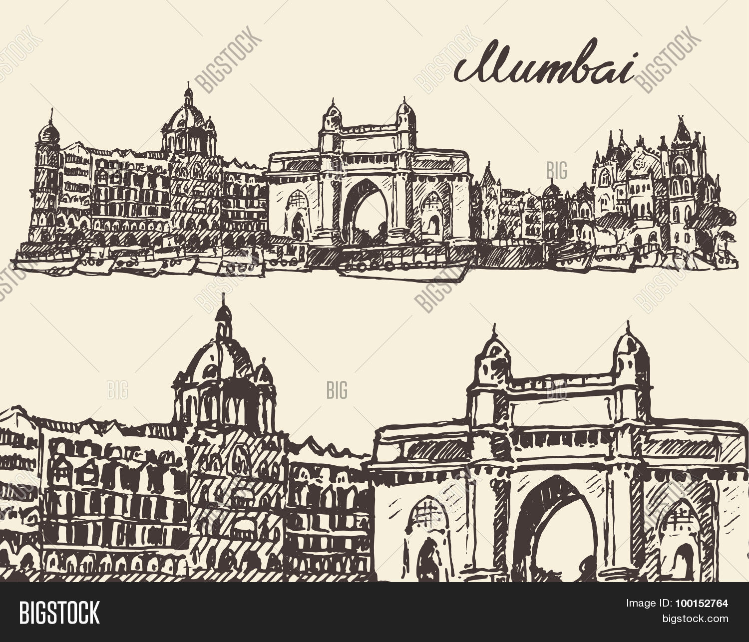 Mumbai Skyline Vector & Photo (Free Trial) | Bigstock