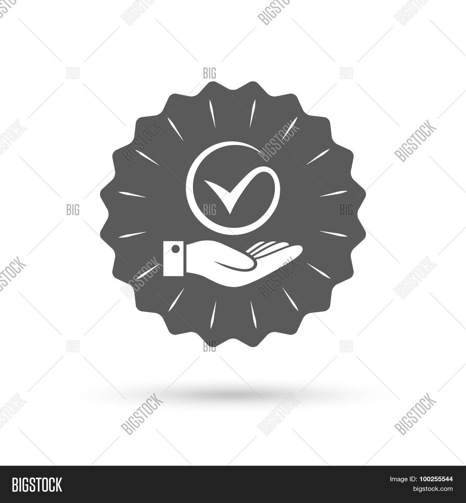 Tick Hand Sign. Palm Vector & Photo (Free Trial) | Bigstock