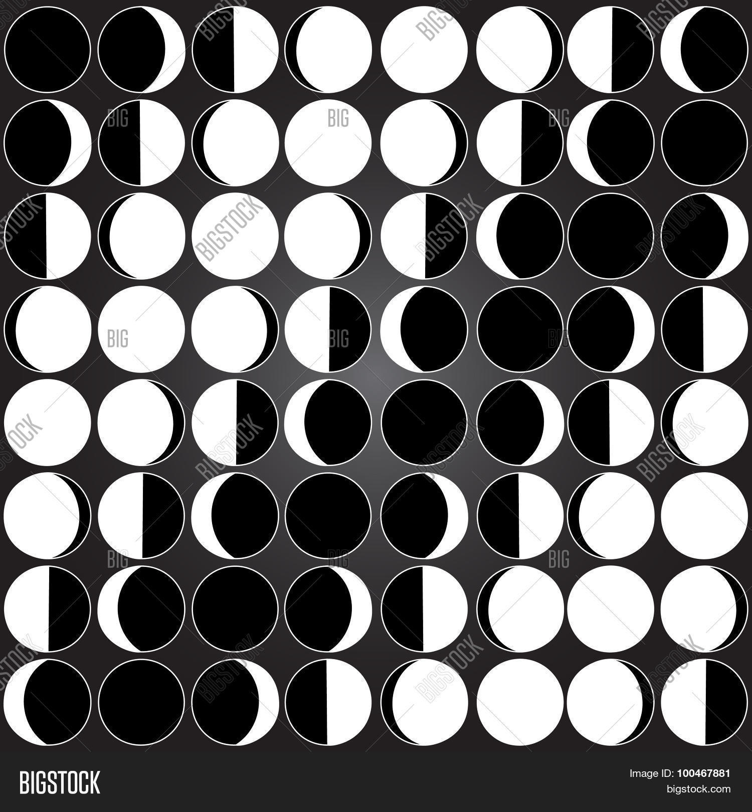 Moon Phases Pattern Vector & Photo (Free Trial) | Bigstock