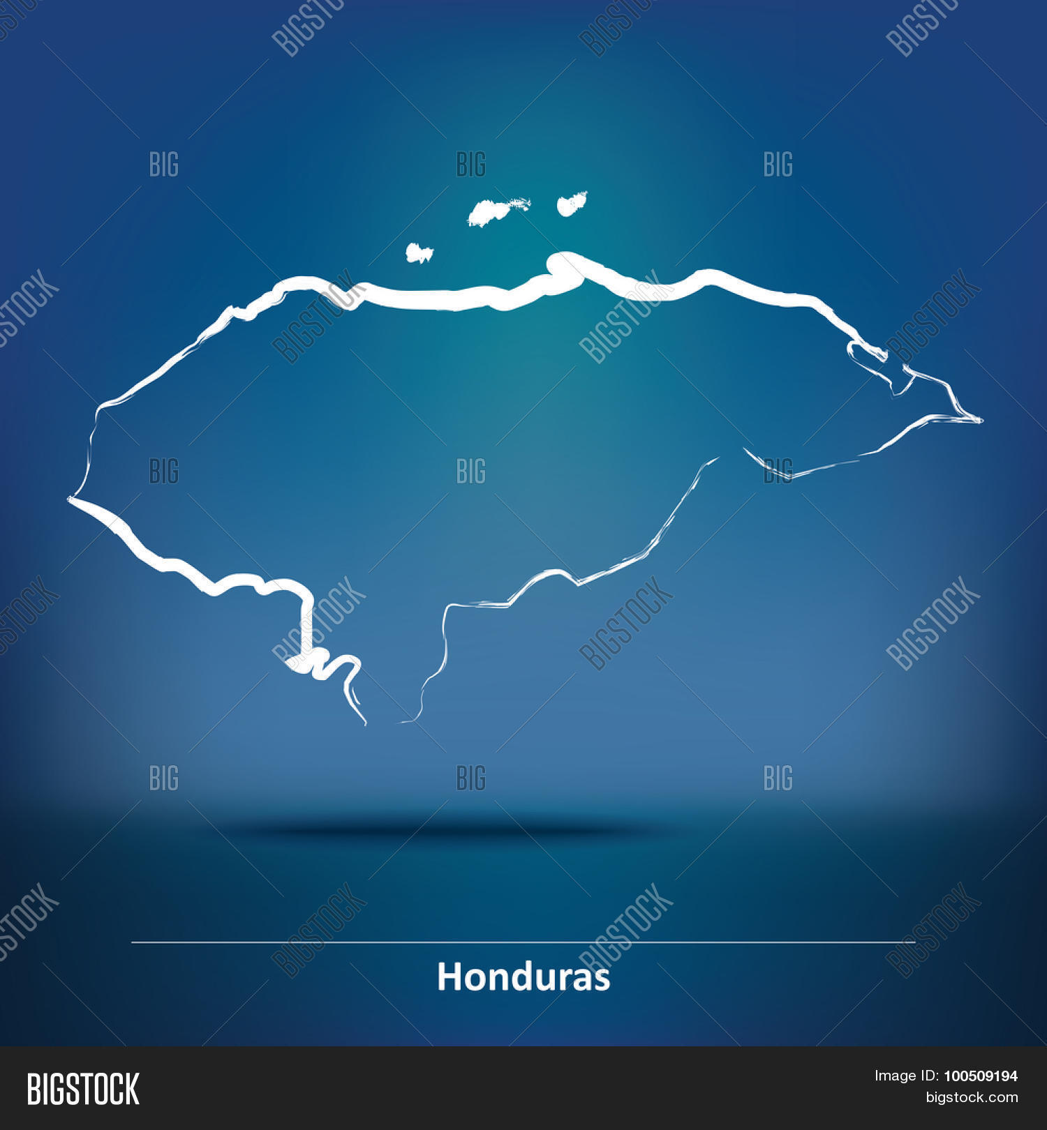 Vector y foto Doodle Map Honduras (prueba gratis) | Bigstock
