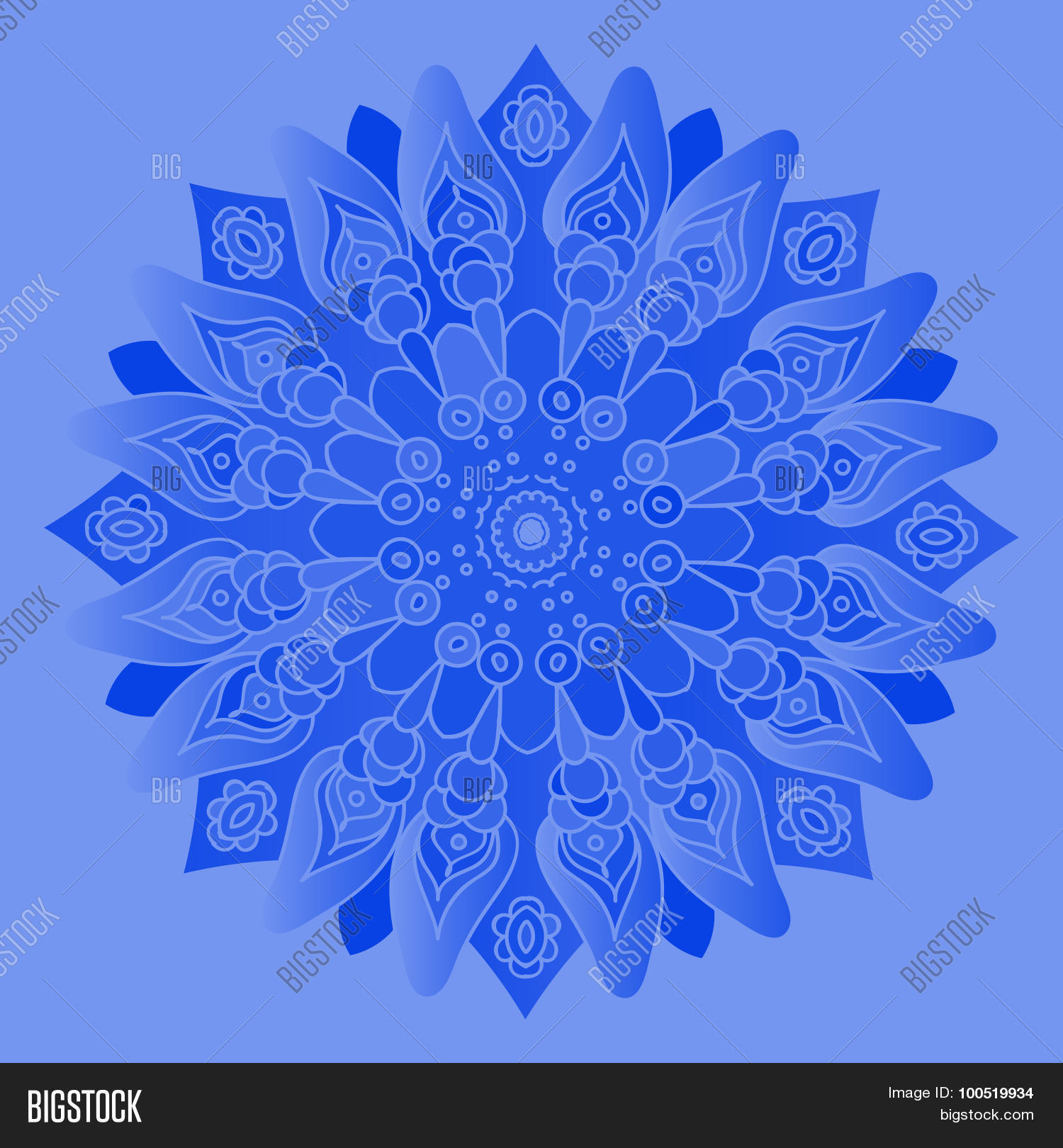 Blue Mandala. Vector & Photo (Free Trial) | Bigstock