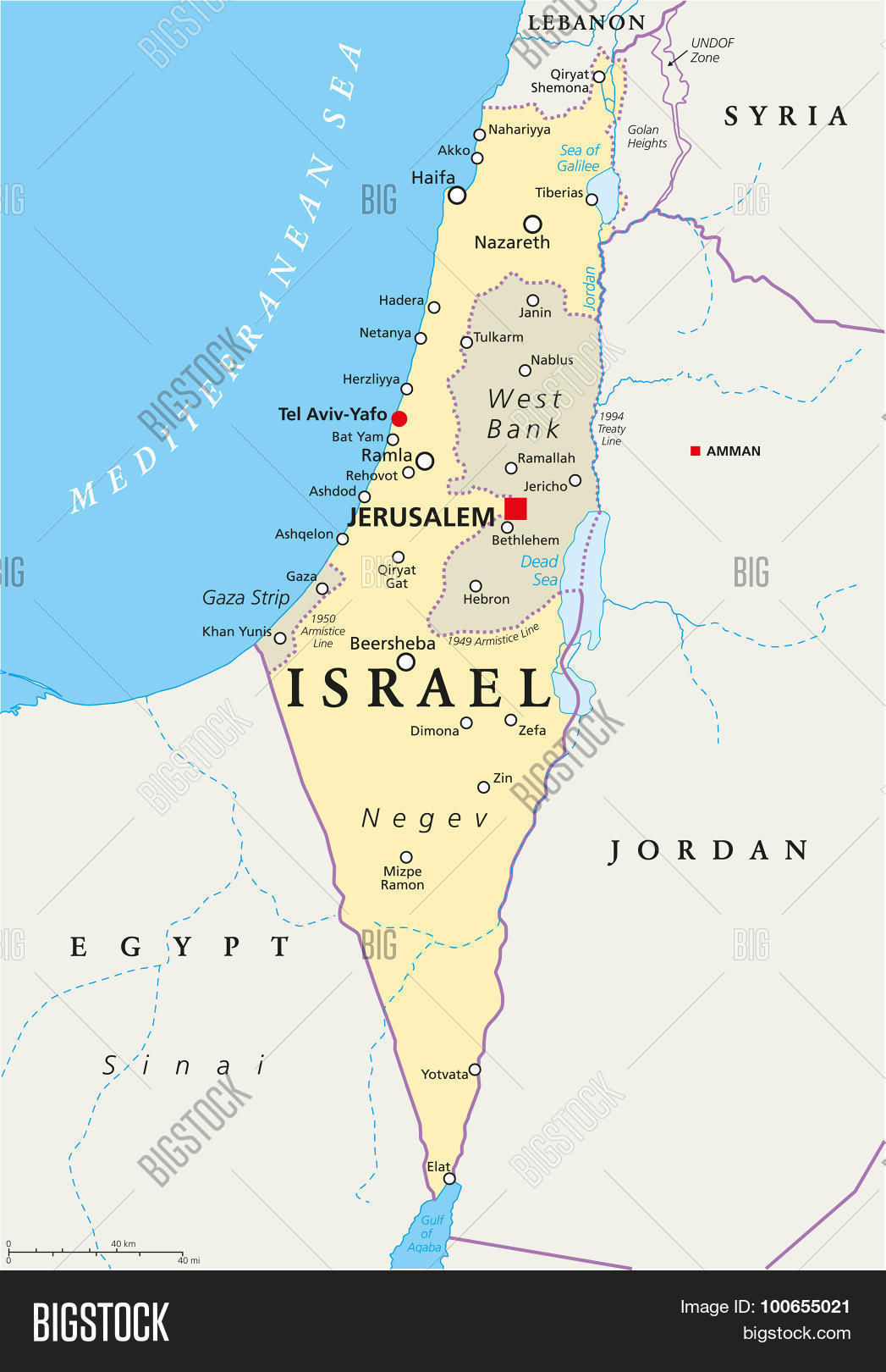 Israel Political Map Vector & Photo (Free Trial) | Bigstock