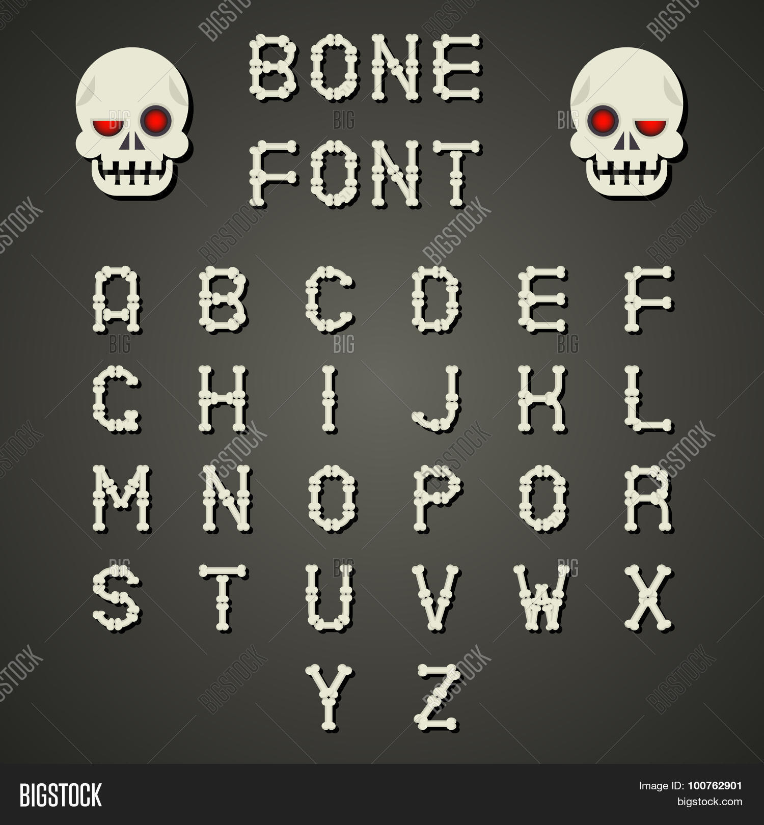 Cartoon Bone Alphabet Vector & Photo (Free Trial) | Bigstock
