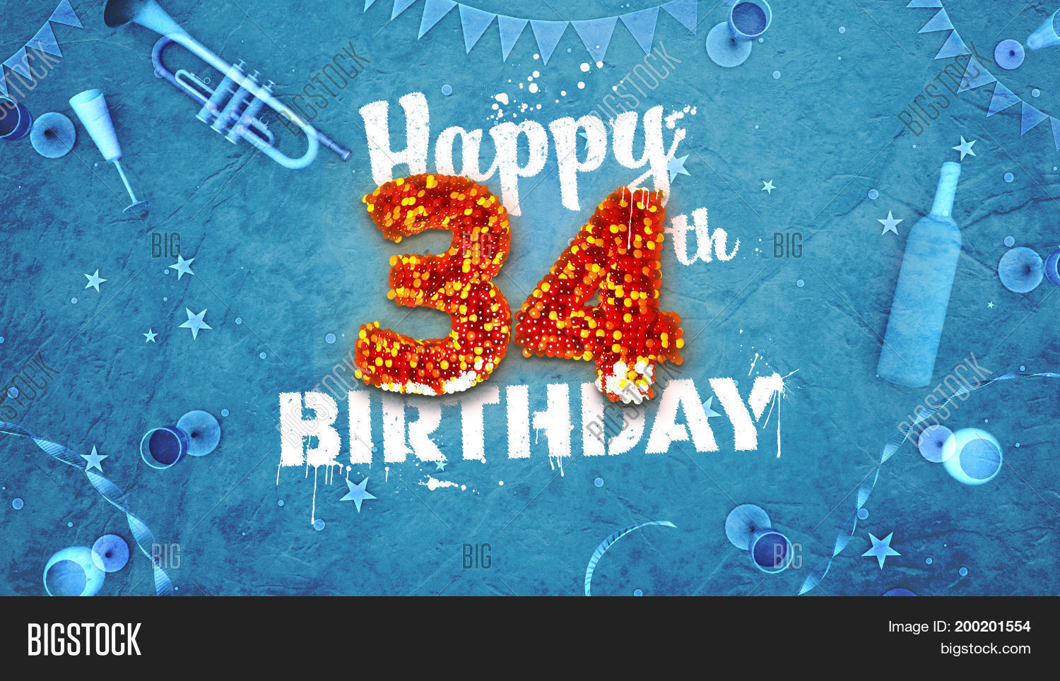 Happy 34Th Birthday Image & Photo (Free Trial) | Bigstock