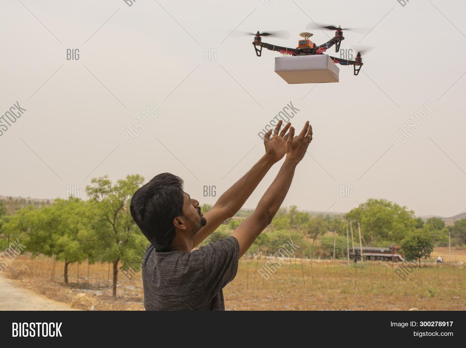 Concept Drone Delivery Image & Photo (Free Trial) | Bigstock