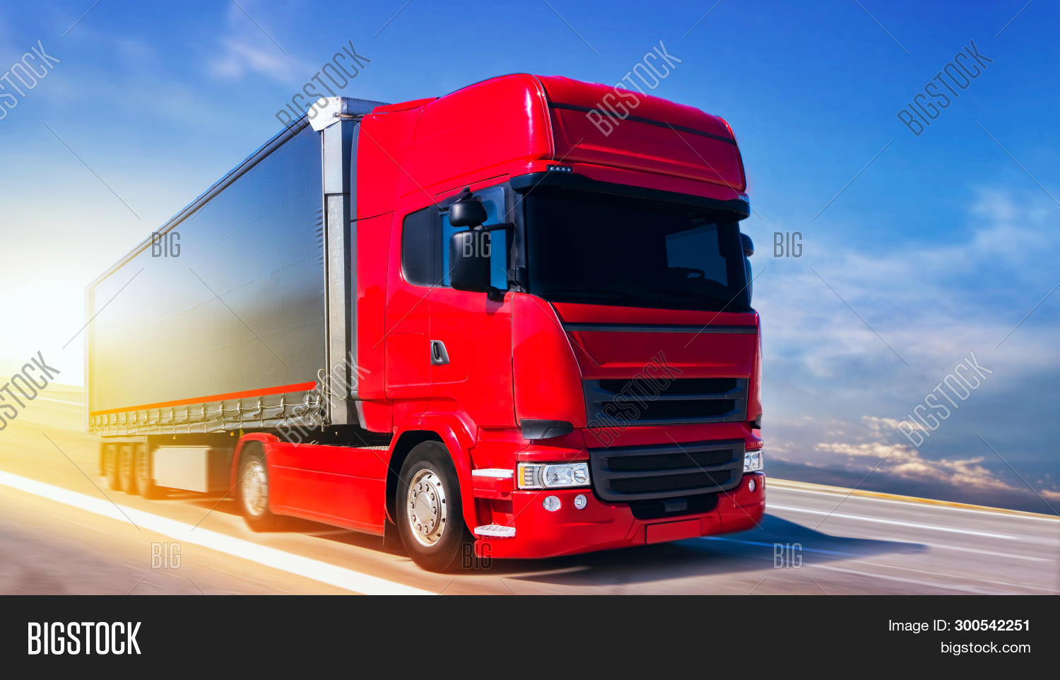 Red Truck On Road . Image & Photo (Free Trial) | Bigstock