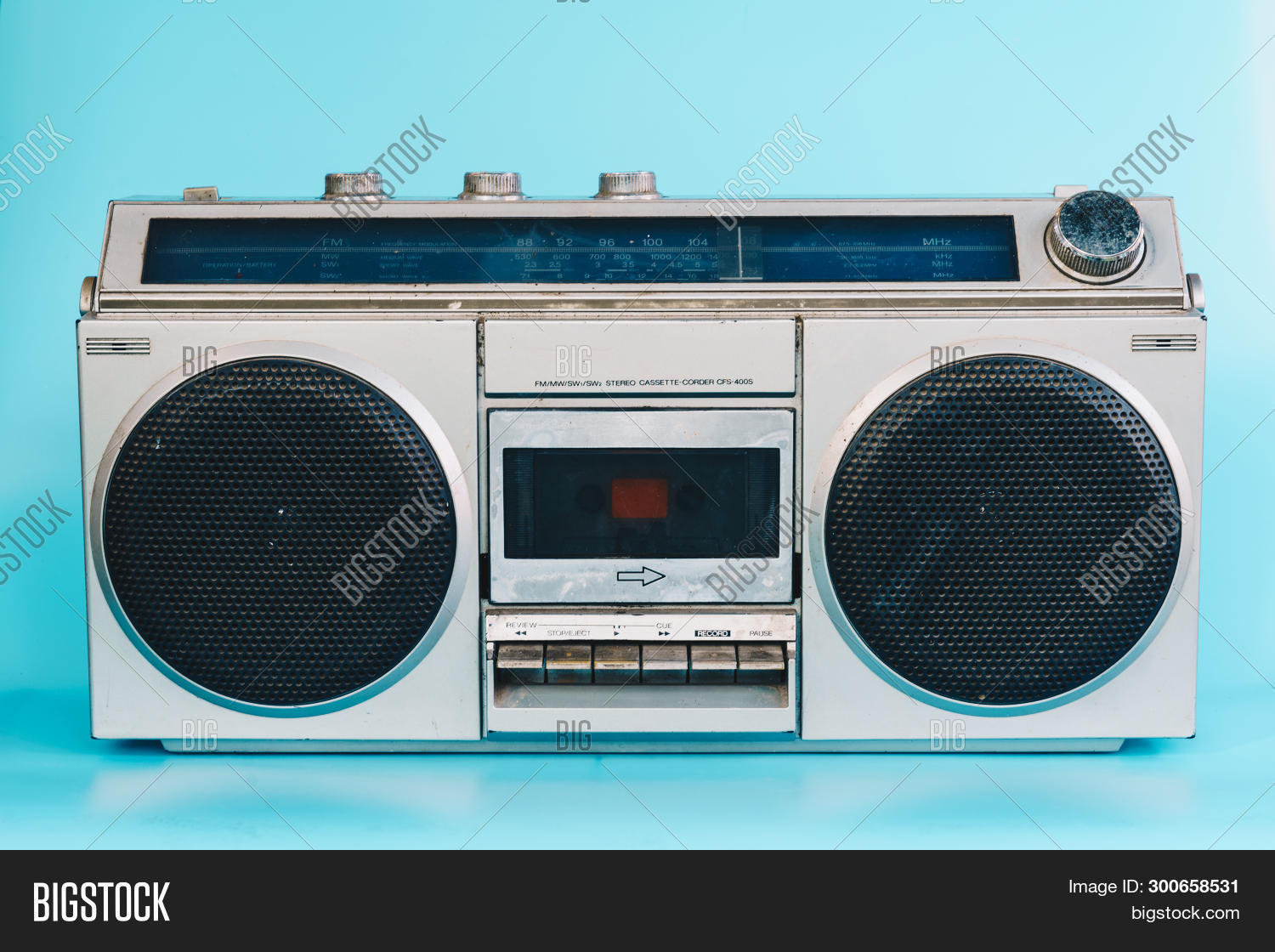 Vintage Stereo On Blue Image & Photo (Free Trial) | Bigstock