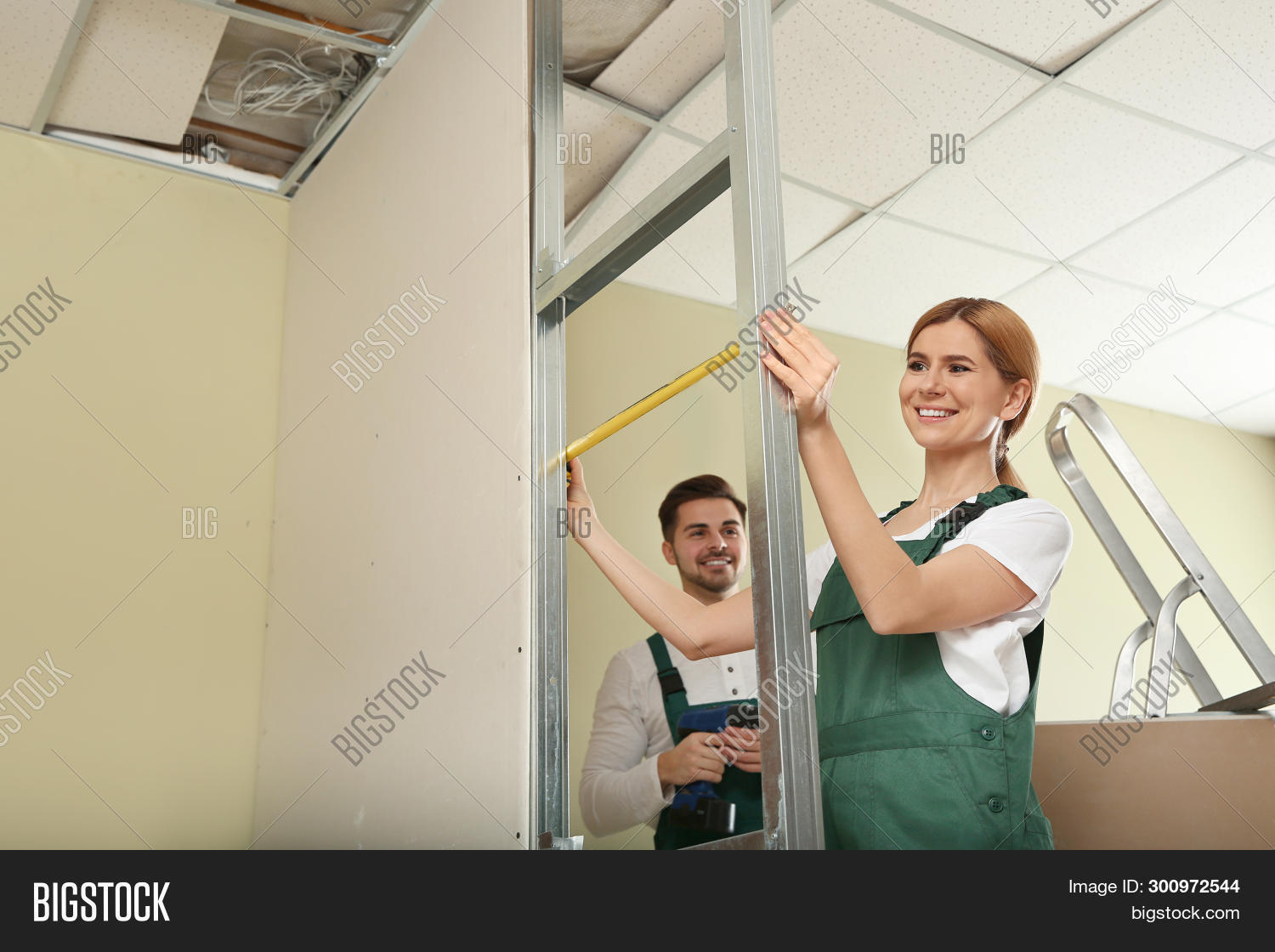 Workers Installing Image & Photo (Free Trial) | Bigstock