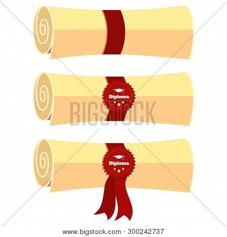 Set Folded Diplomas Vector & Photo (Free Trial) | Bigstock