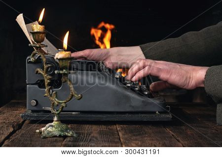 Writer Typing Text On Image & Photo (Free Trial) | Bigstock