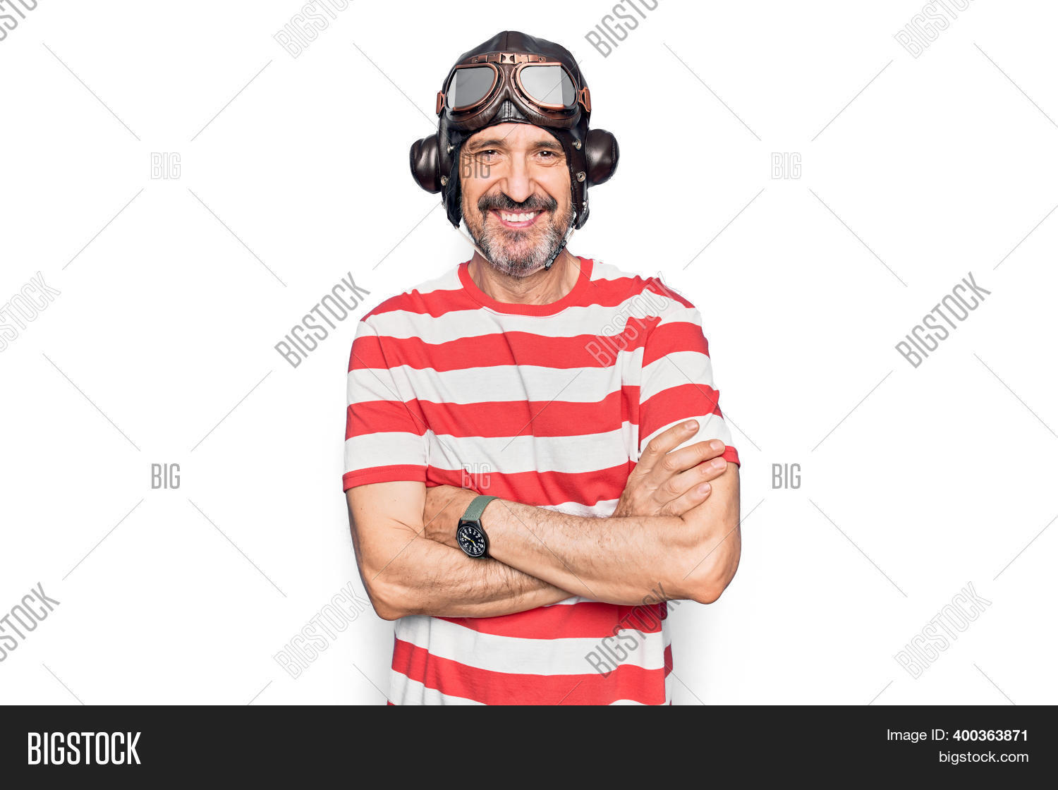 Middle Age Aviator Man Image & Photo (Free Trial) | Bigstock