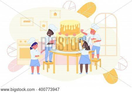 Kids Making Cake Vector & Photo (Free Trial) | Bigstock