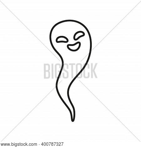 Cute Contour Ghost Vector & Photo (Free Trial) | Bigstock