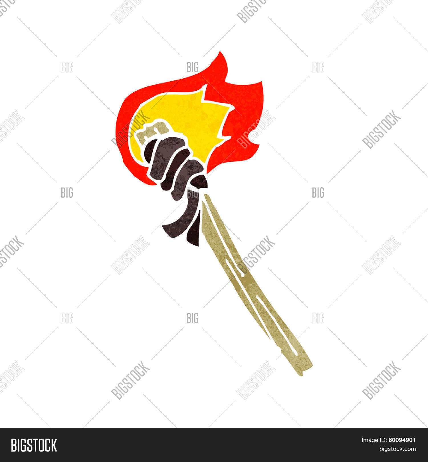 Cartoon Burning Torch Vector & Photo (Free Trial) | Bigstock