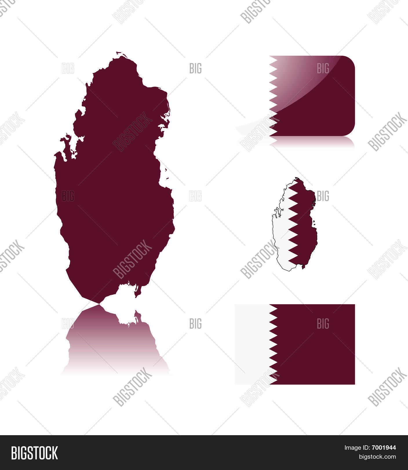 Qatar Map Flags Vector & Photo (Free Trial) | Bigstock