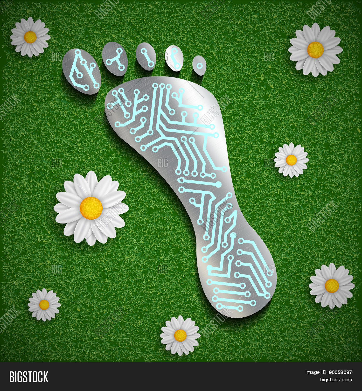 Footprint Chip On Vector & Photo (Free Trial) | Bigstock