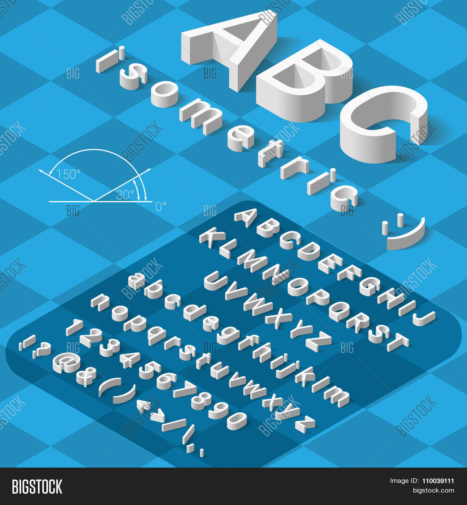 Isometric Font Vector & Photo (Free Trial) | Bigstock