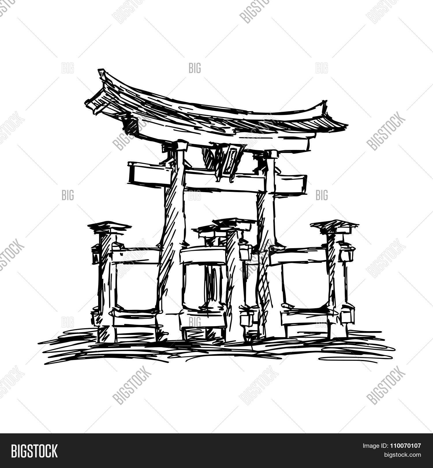 Shinto Shrine Drawing