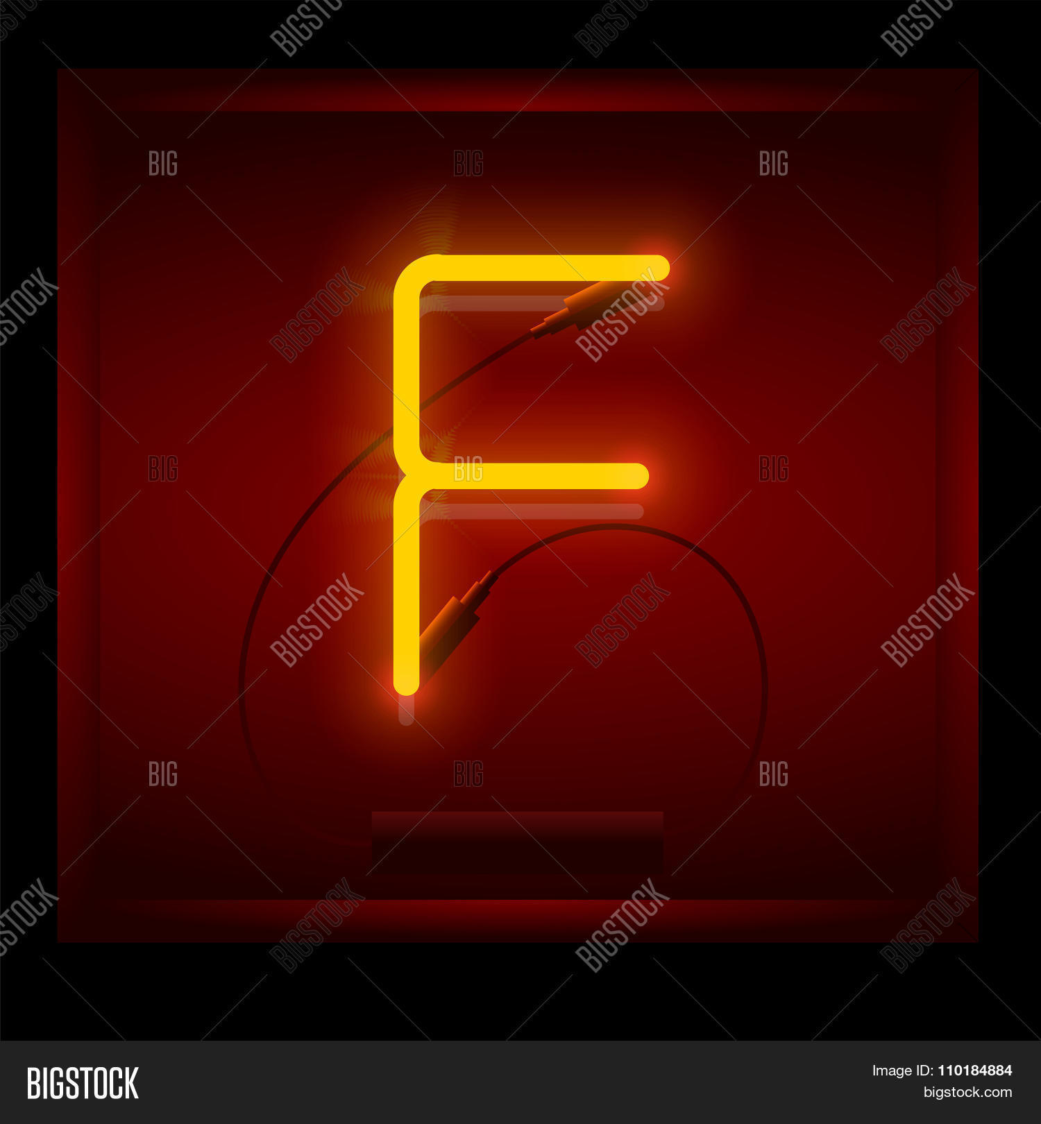Realistic Neon Letter Vector & Photo (Free Trial) | Bigstock