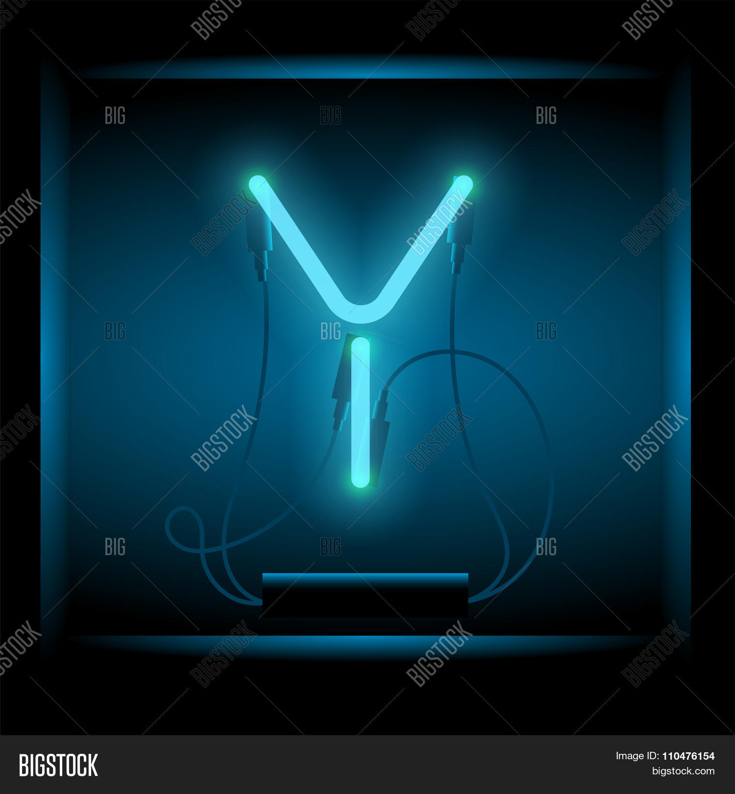 Realistic Neon Letter Vector & Photo (Free Trial) | Bigstock