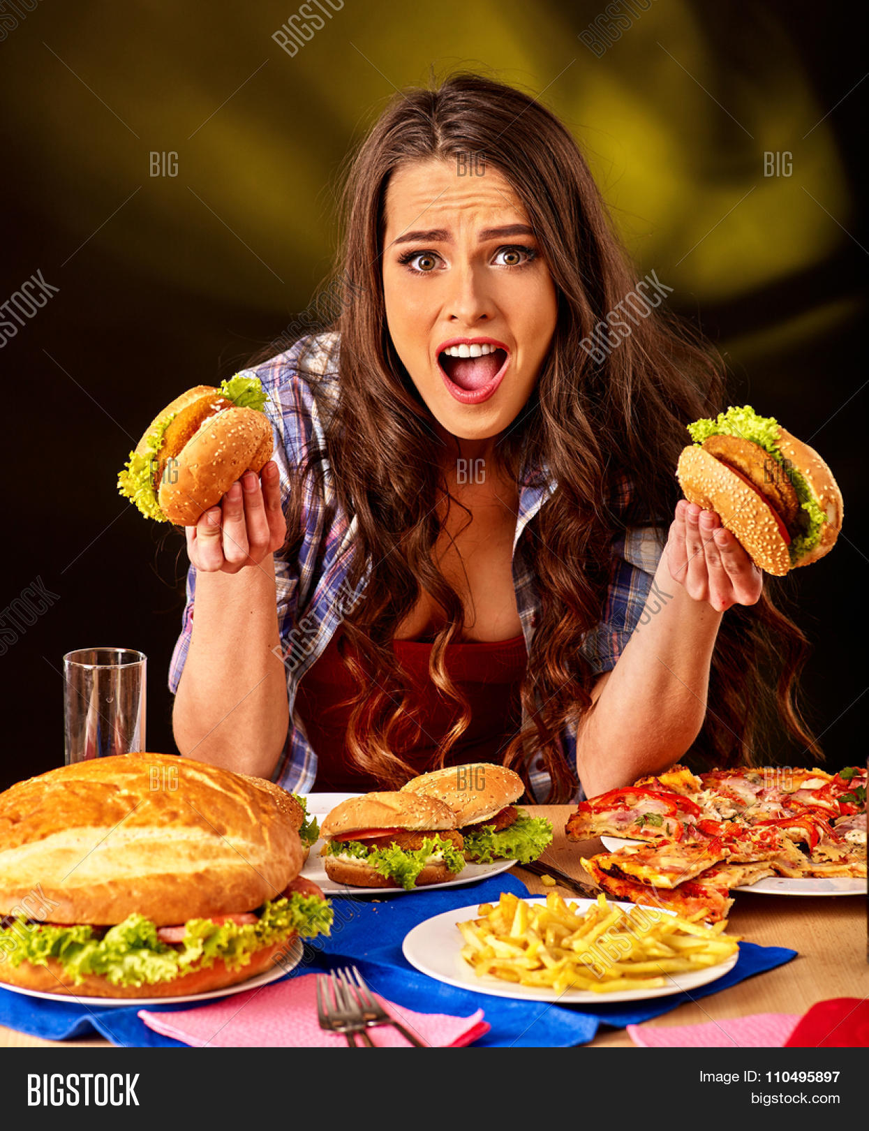 Girl Eat Fastfood Big Image & Photo (Free Trial) | Bigstock