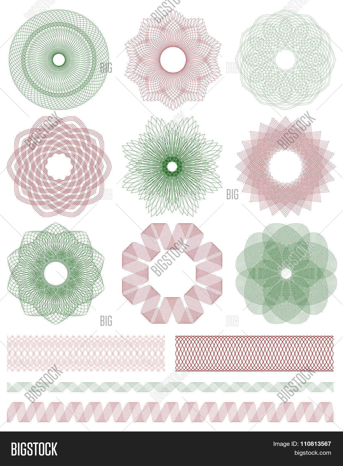 Set Guilloche Vector & Photo (Free Trial) | Bigstock