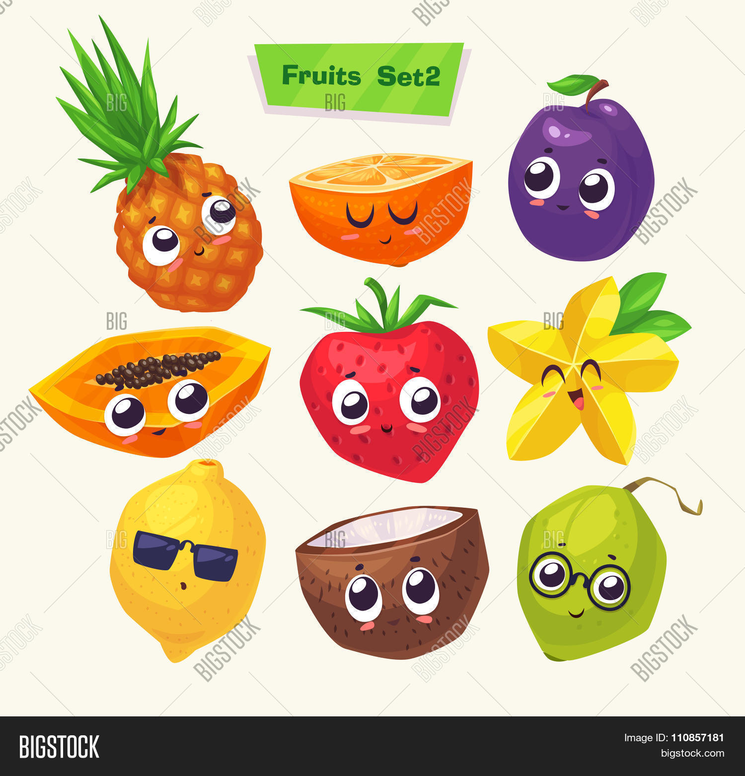Cartoon Fruit Characters