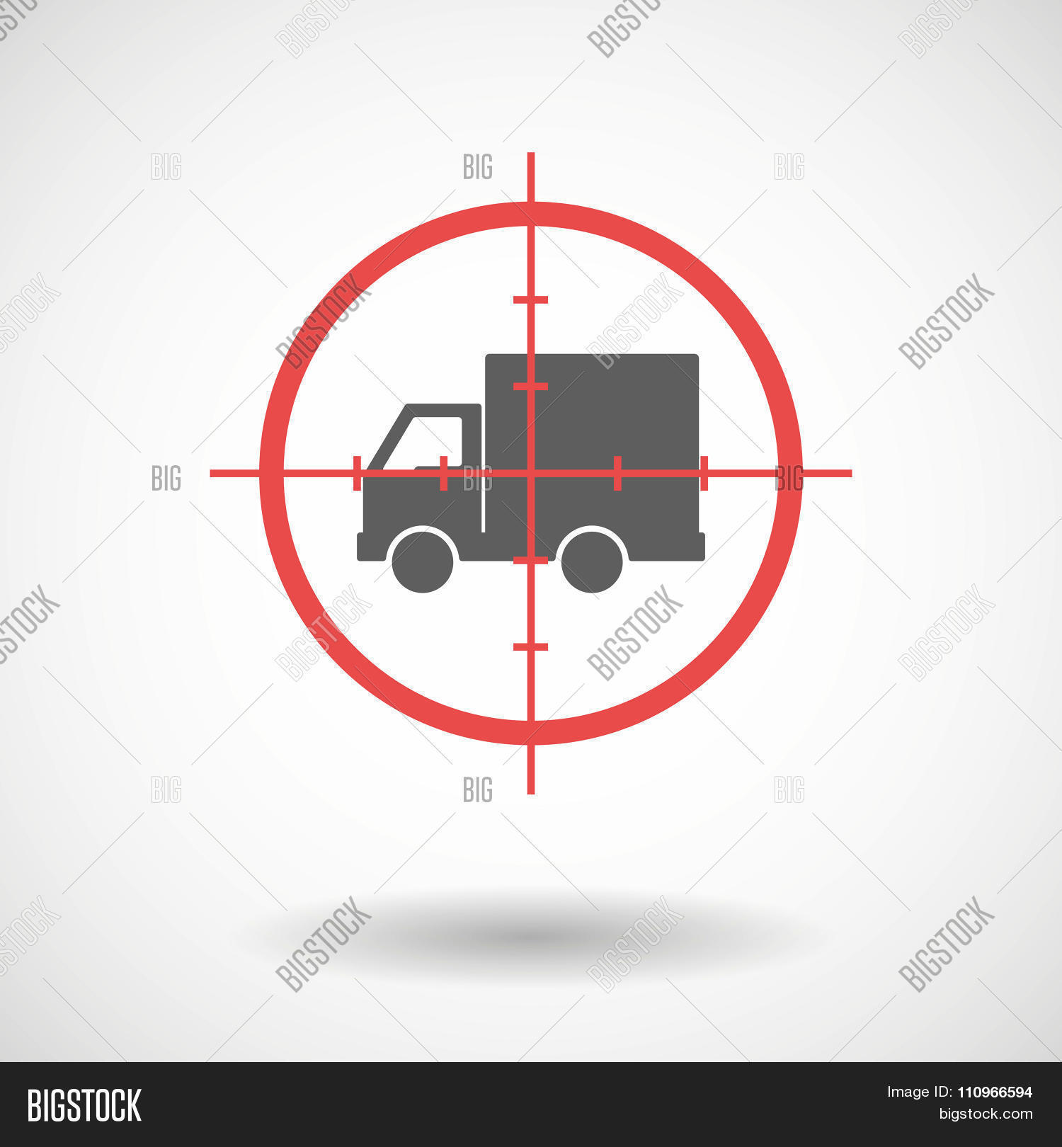 Red Crosshair Icon Vector & Photo (Free Trial) | Bigstock