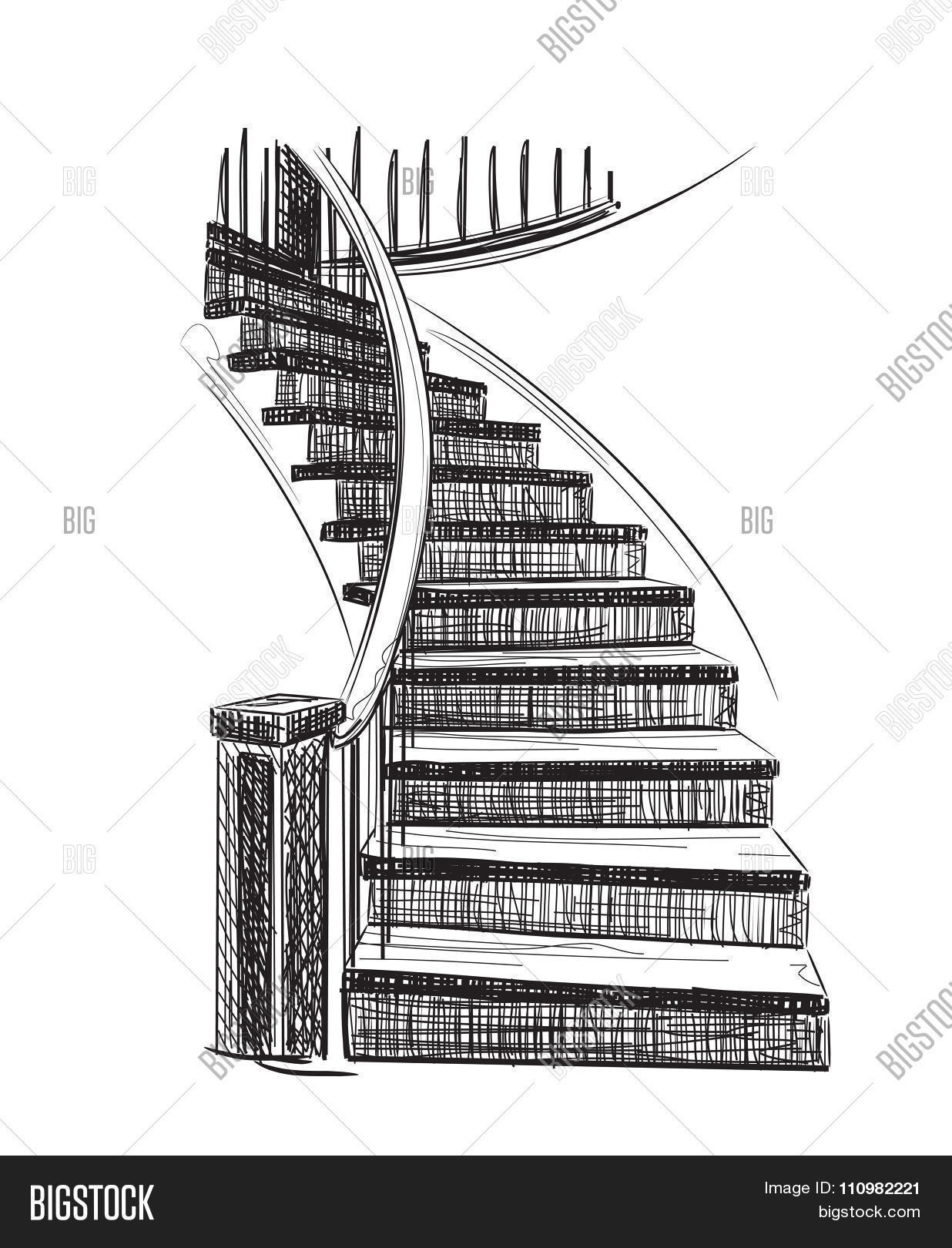 Drawn Staircase Vector & Photo (Free Trial) | Bigstock