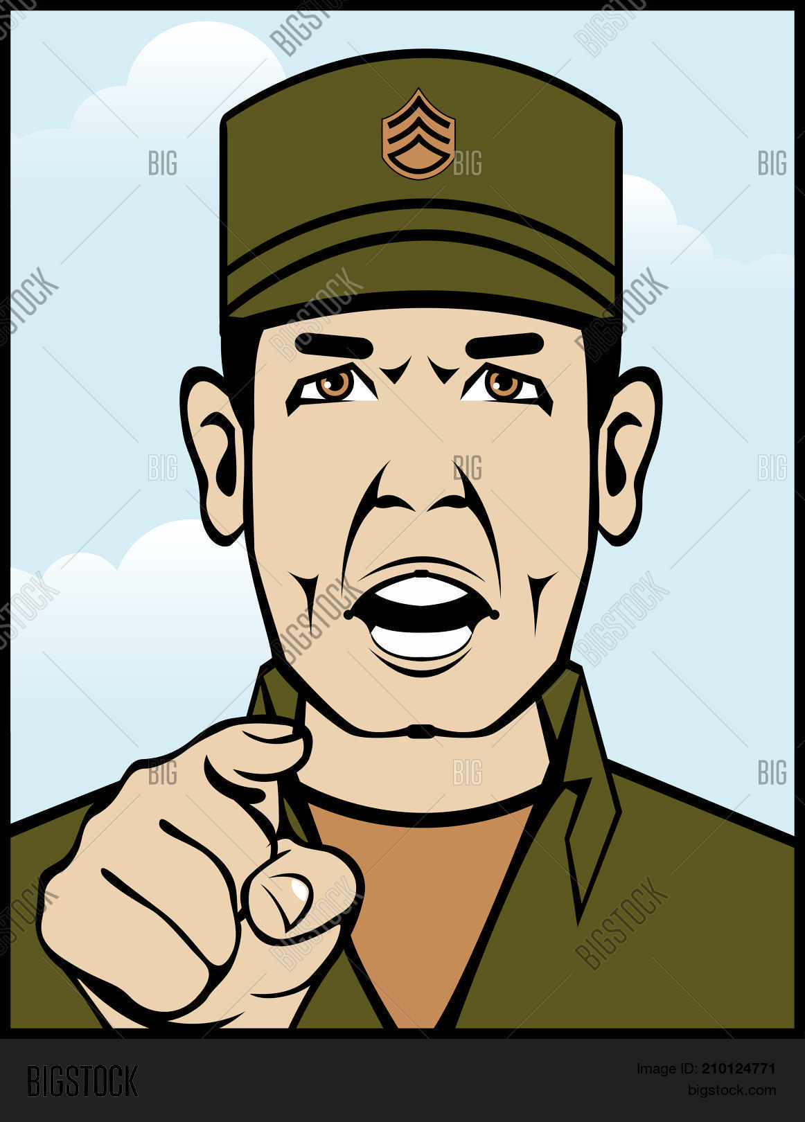 Drill Sergeant Vector Vector & Photo (Free Trial) | Bigstock