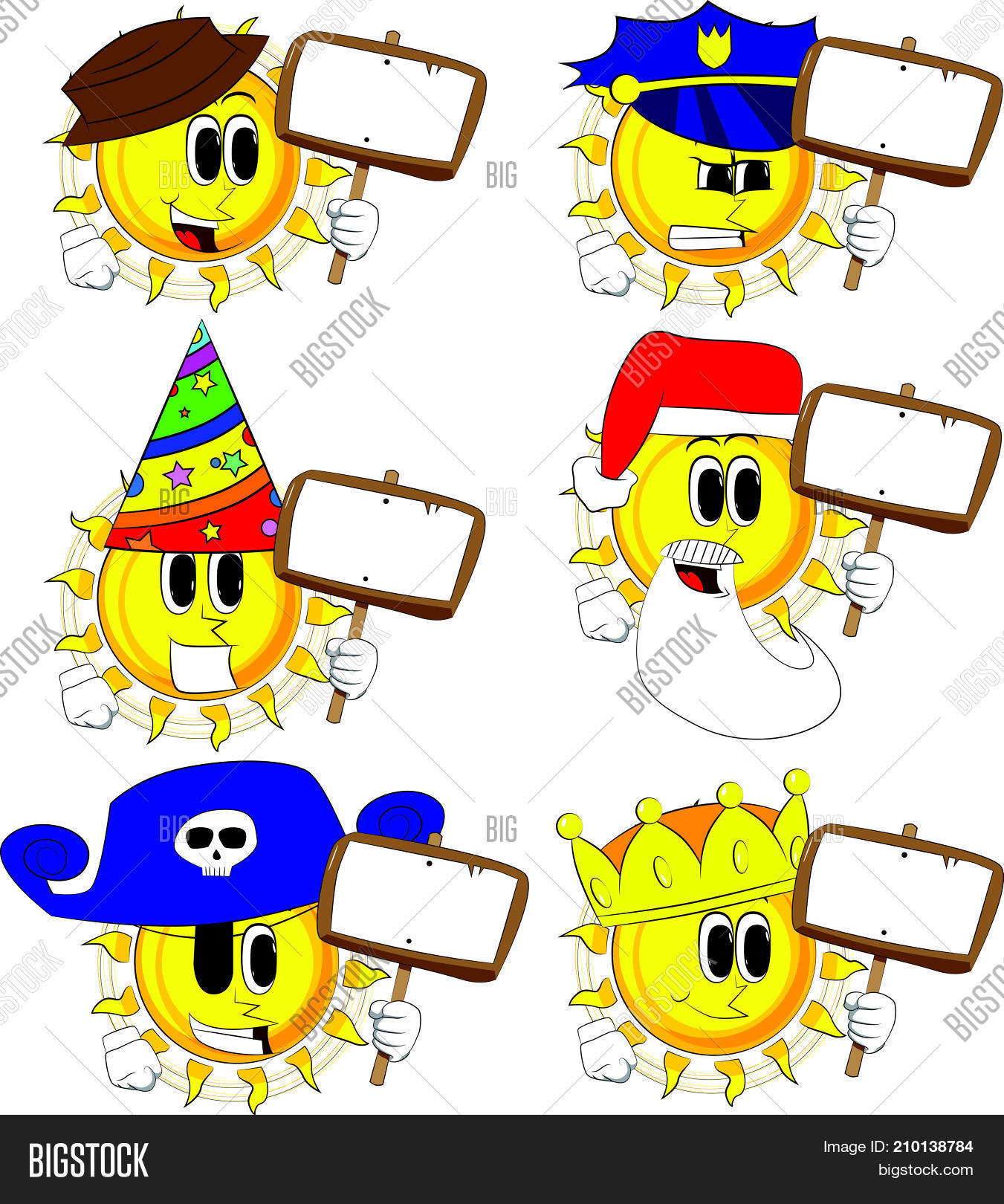 Cartoon Sun Holding Vector & Photo (Free Trial) | Bigstock