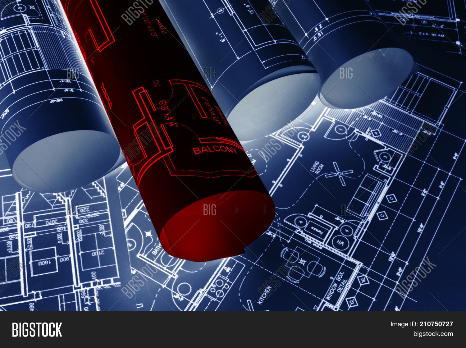 House Blueprints Blue Image & Photo (Free Trial) | Bigstock