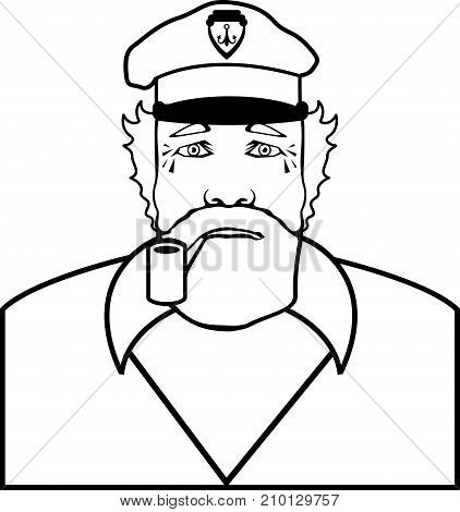 Captain Outline Black Vector & Photo (Free Trial) | Bigstock