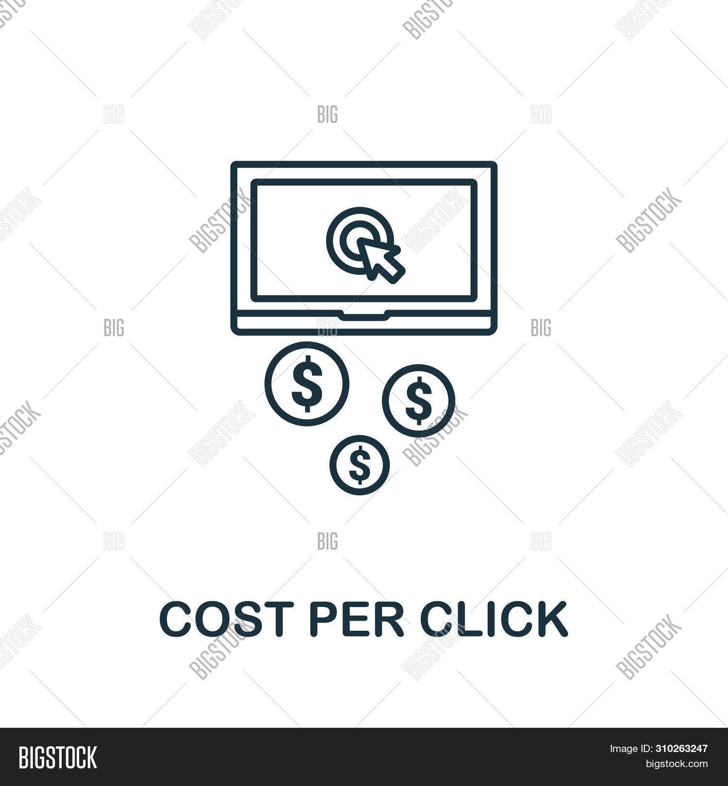 Cost Per Click Outline Image & Photo (Free Trial) | Bigstock