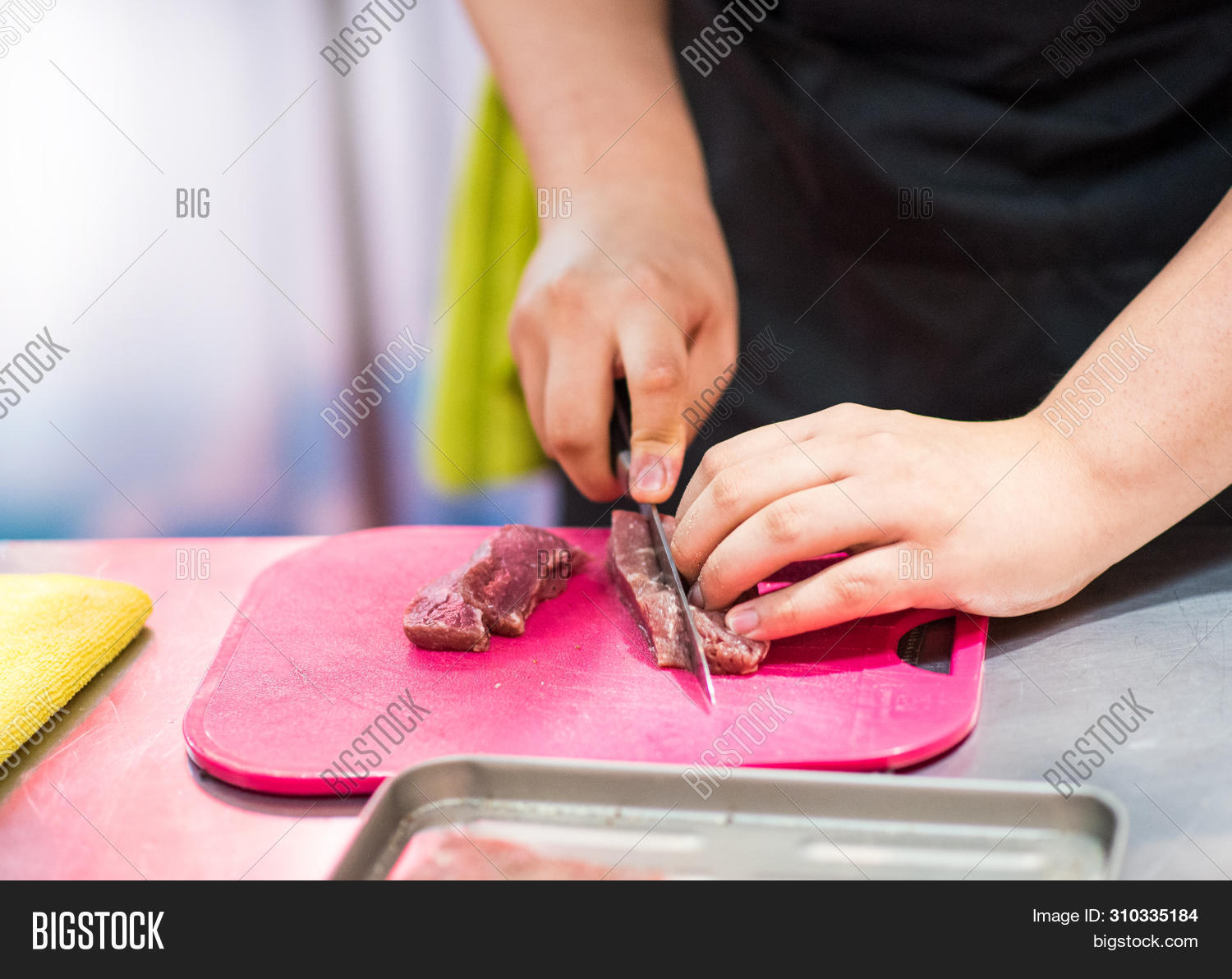 Chef Cutting Beef Meat Image & Photo (Free Trial) | Bigstock