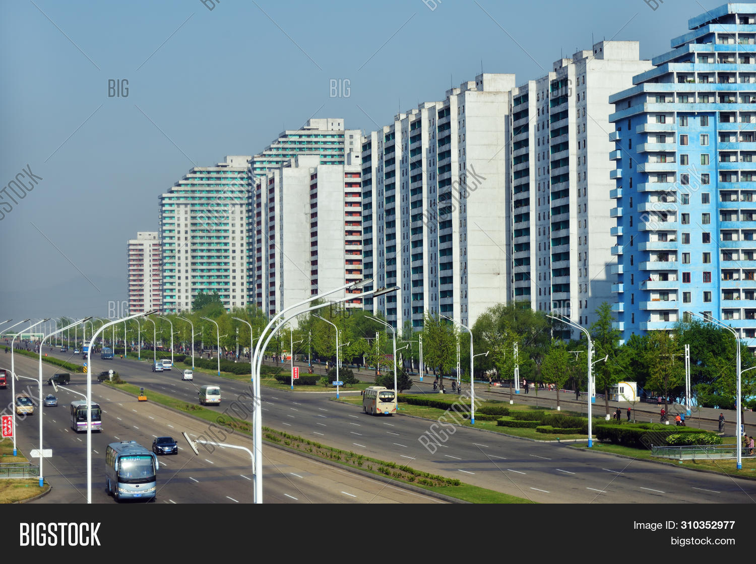 North Korea Apartment Buildings North Korea, Pyongyang Image & Photo