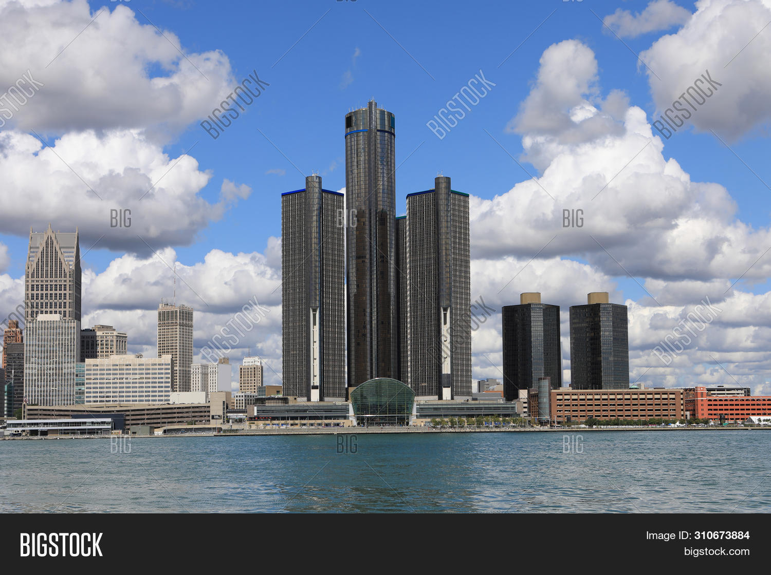 Detroit Skyline Across Image & Photo (Free Trial) | Bigstock