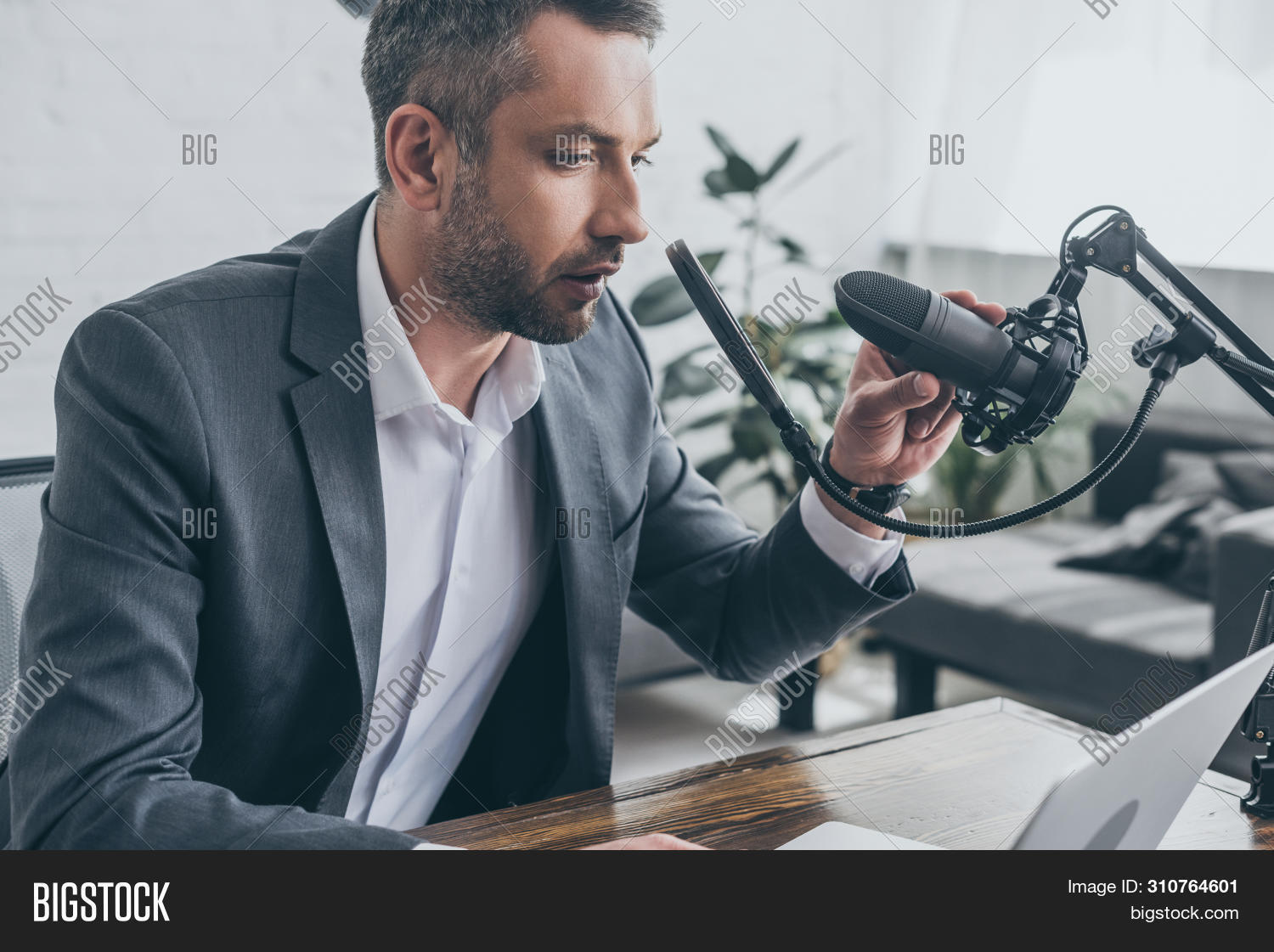 Serious Radio Host Image & Photo (Free Trial) | Bigstock