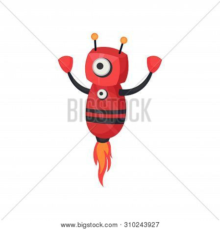 Red Robot One Eye. Vector & Photo (Free Trial) | Bigstock