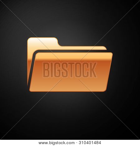Gold Folder Icon Vector & Photo (Free Trial) | Bigstock