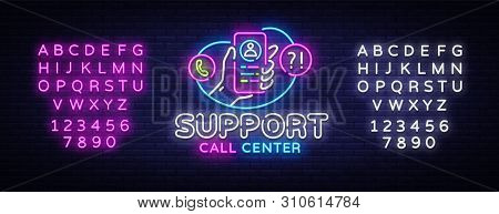 Support Neon Sign Vector & Photo (Free Trial) | Bigstock