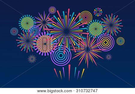 Fireworks Banner Vector & Photo (Free Trial) | Bigstock