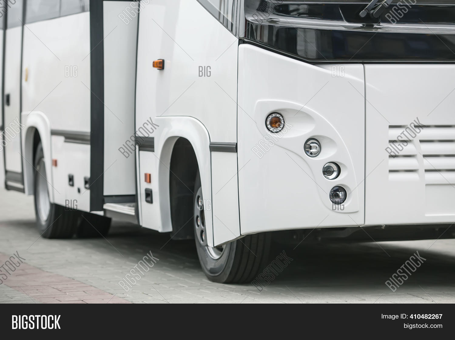 White Shuttle Bus Open Image & Photo (Free Trial) | Bigstock
