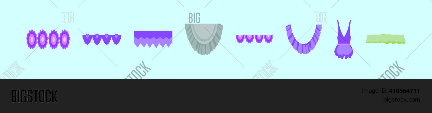 Set Frills Cartoon Vector & Photo (Free Trial) | Bigstock
